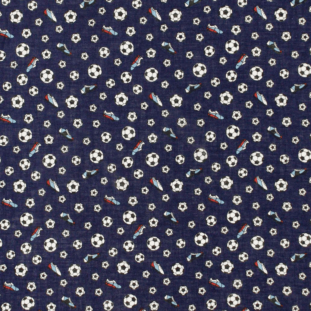 Football Printed Cotton - blue – Feira dos Tecidos Online